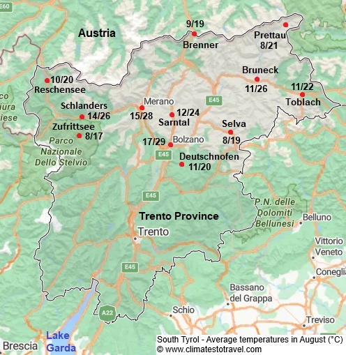 South Tyrol (Italy) - weather in august - Climates to Travel