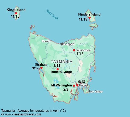 Tasmania (Australia) - weather in april - Climates to Travel
