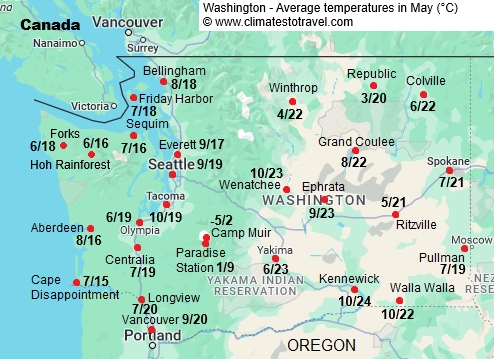 Washington State (United States) - weather in may - Climates to Travel