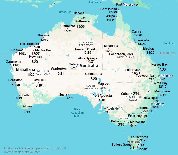 Australia climate: temperature, rain, when to go - Climates to Travel