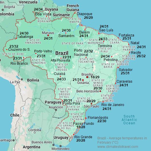 Brazil climate: average weather, temperature, rain, when to go