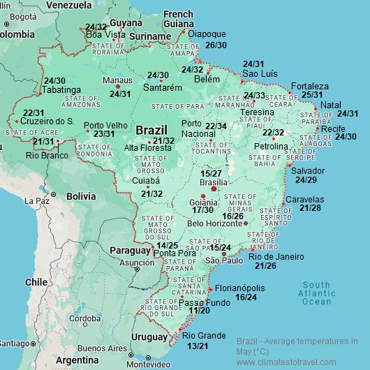 Brazil climate: average weather, temperature, rain, when to go