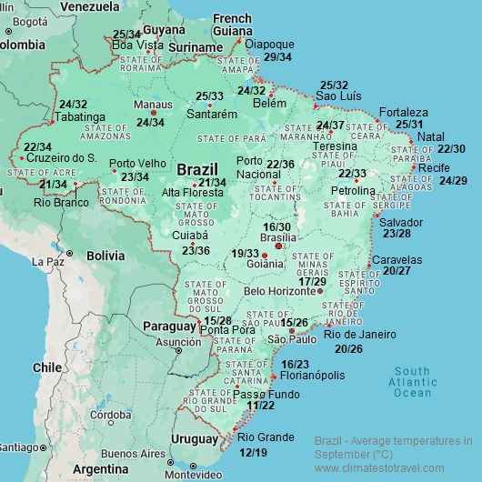 Brazil climate: average weather, temperature, rain, when to go