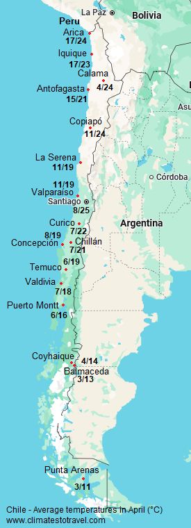 Chile climate: average weather, temperature, rain, when to go