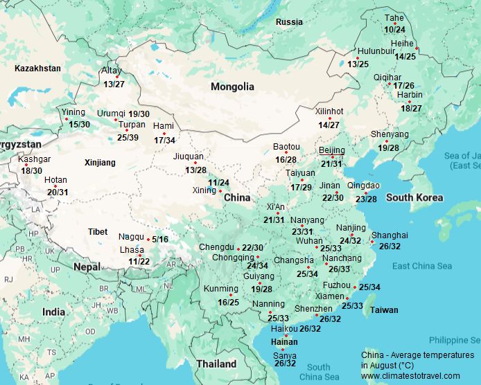 China climate: average weather, temperature, rain, when to go