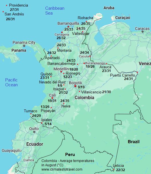 Colombia climate: average weather, temperature, rain, when to go