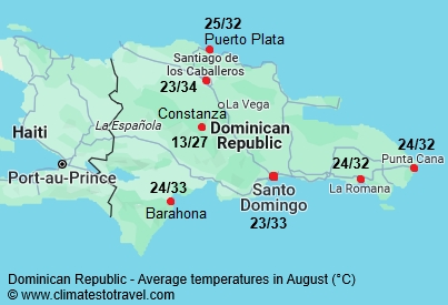 Dominican Republic, weather in August - Climates to Travel
