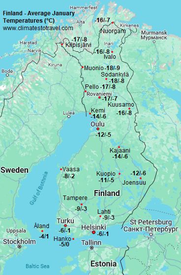 Finland, weather in January - Climates to Travel