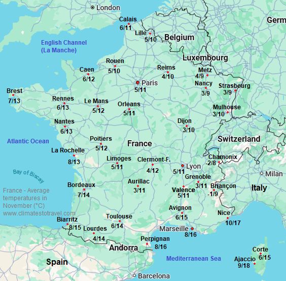 France climate: temperature, rain, when to go - Climates to Travel