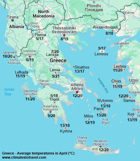 Greece, weather in April - Climates to Travel