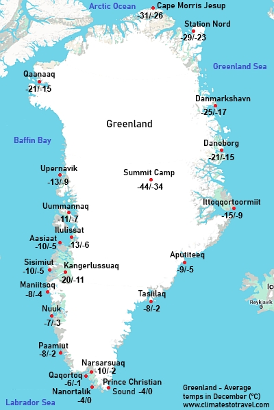 Greenland, weather in December - Climates to Travel