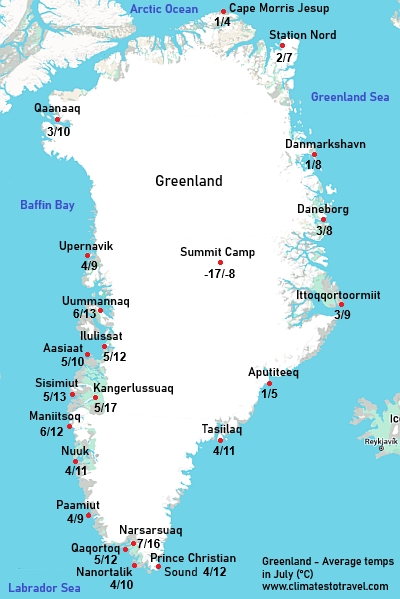Greenland, weather in July - Climates to Travel