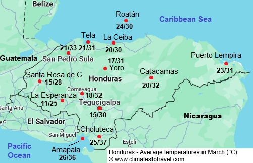 Honduras, weather in March - Climates to Travel