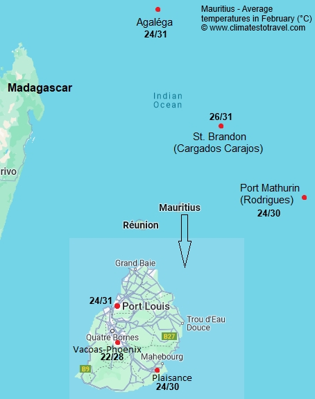Mauritius, weather in February - Climates to Travel