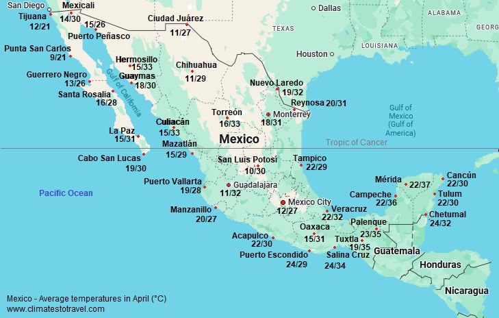 Mexico, weather in April - Climates to Travel