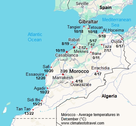 Morocco, weather in December - Climates to Travel