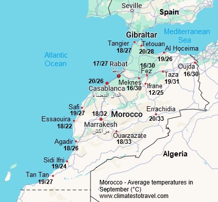 Morocco, weather in September - Climates to Travel