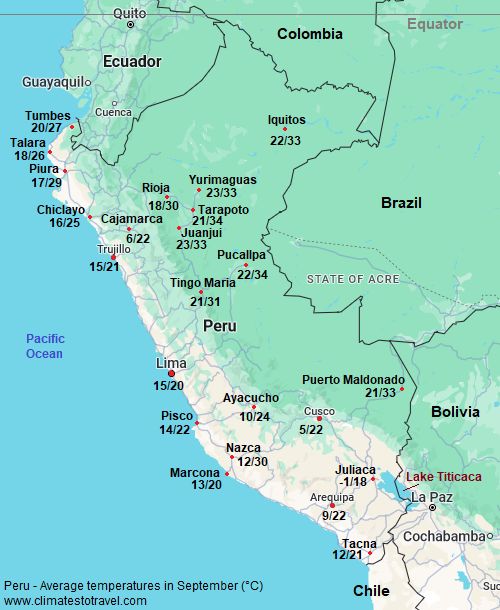 Peru climate: temperature, rain, when to go - Climates to Travel