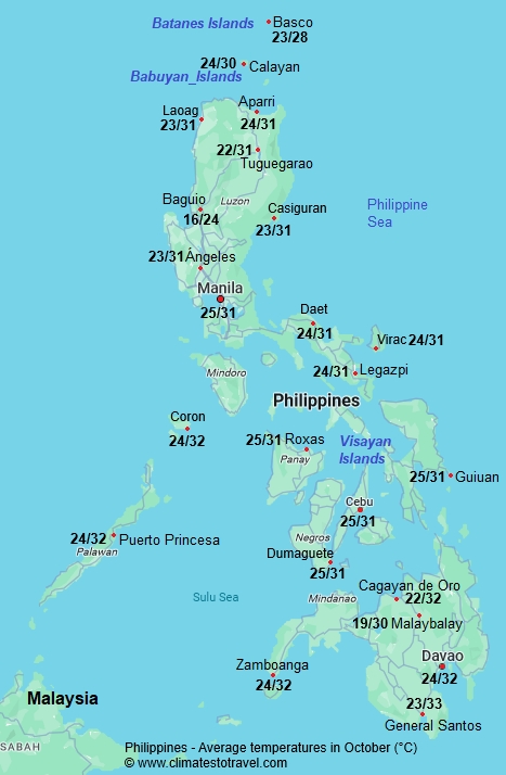 Philippines, weather in October - Climates to Travel