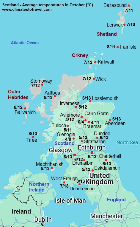 Scotland, weather in October - Climates to Travel