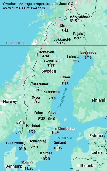 Sweden, weather in June - Climates to Travel