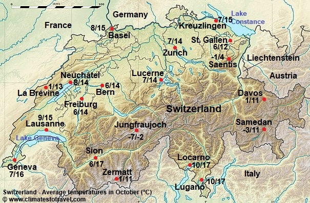 Switzerland, weather in October - Climates to Travel