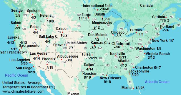 United States climate: average weather, temperature, rain, when to go