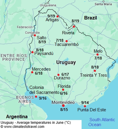 Uruguay, weather in June - Climates to Travel