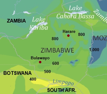 Zimbabwe climate: prevailing weather, seasons, main cities - Climates ...